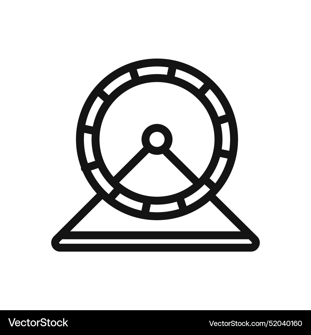 Hamster wheel icon black and white sign Royalty Free Vector
