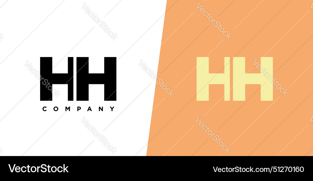 Letter h and hh logo design template minimal Vector Image