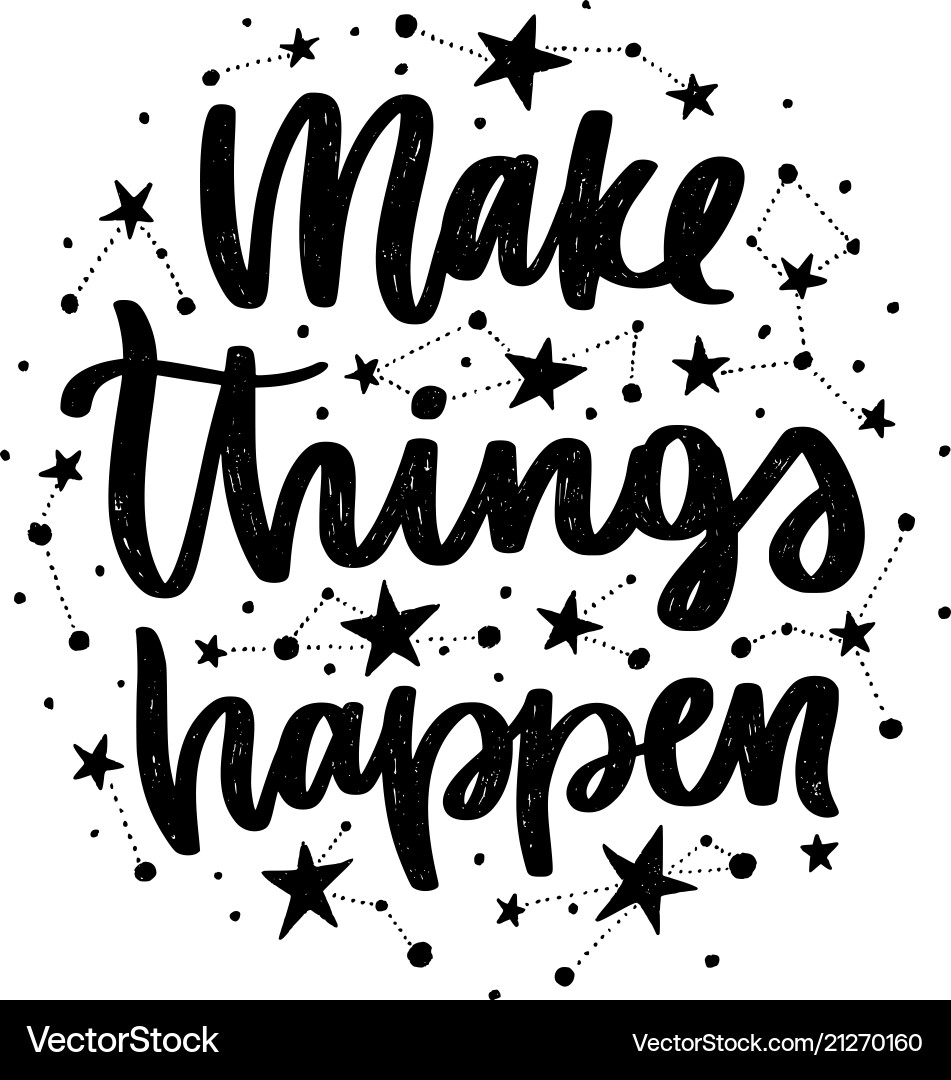 Lettering with stars Royalty Free Vector Image