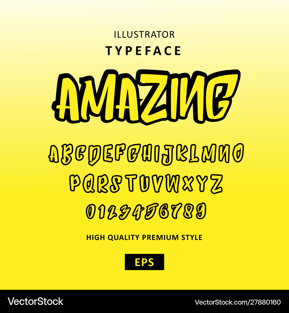 Typeface font comic style Royalty Free Vector Image