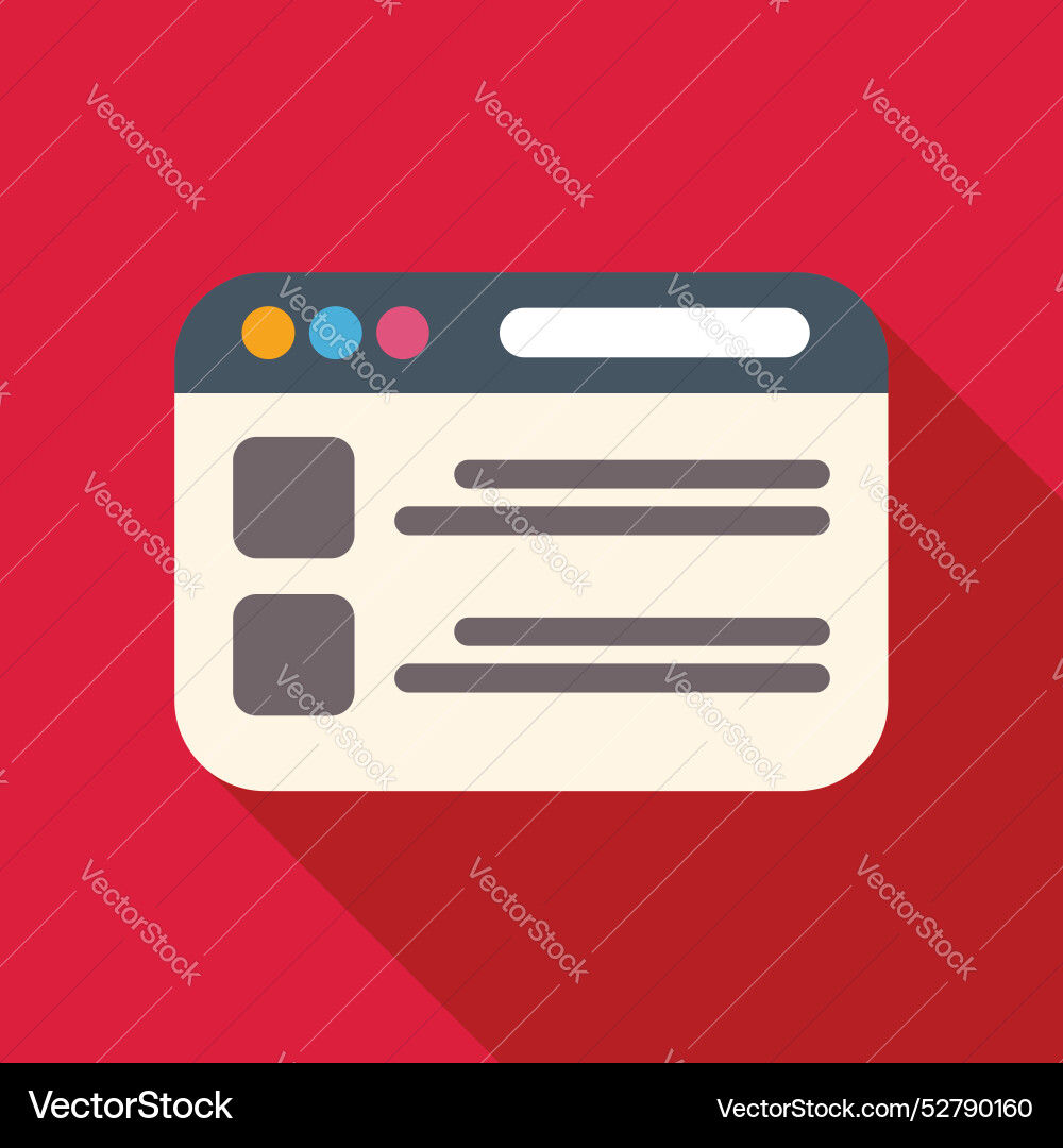 Web Browser Window Displaying Information On Red Vector Image