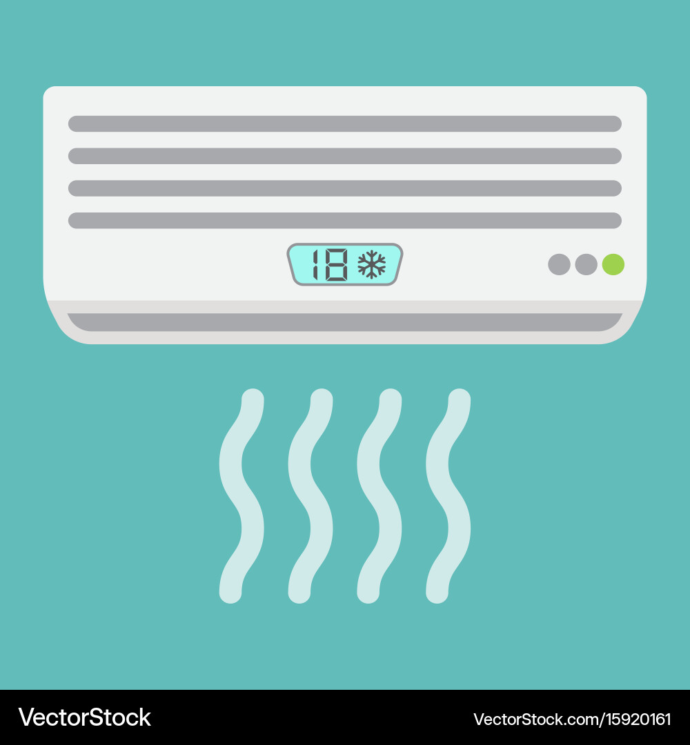 Air conditioner flat icon electric and appliance Vector Image
