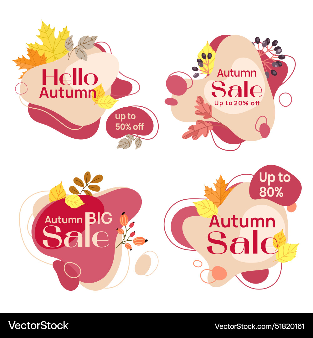 Autumn badge collection Royalty Free Vector Image