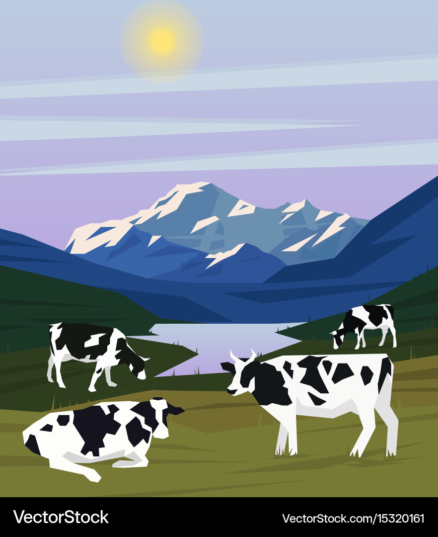 Colorful drawing nature landscape template Vector Image