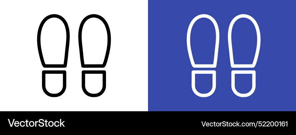 Footprints icon logo sign set outline Royalty Free Vector
