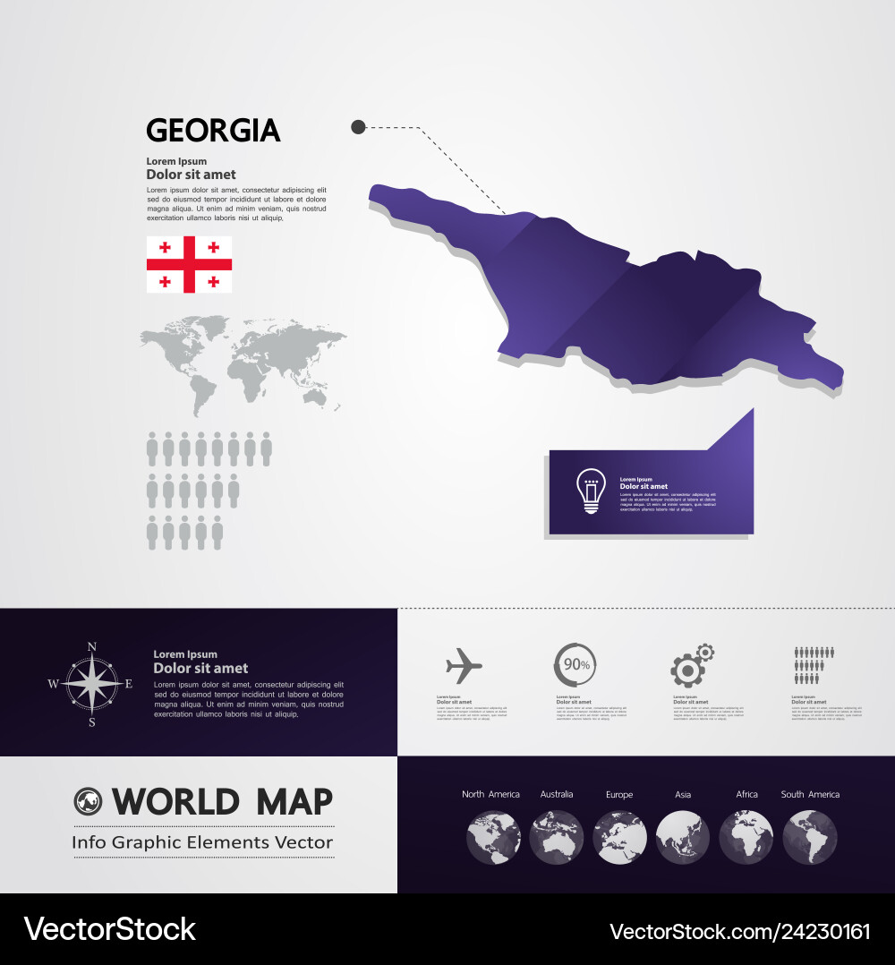 Georgia map Royalty Free Vector Image - VectorStock