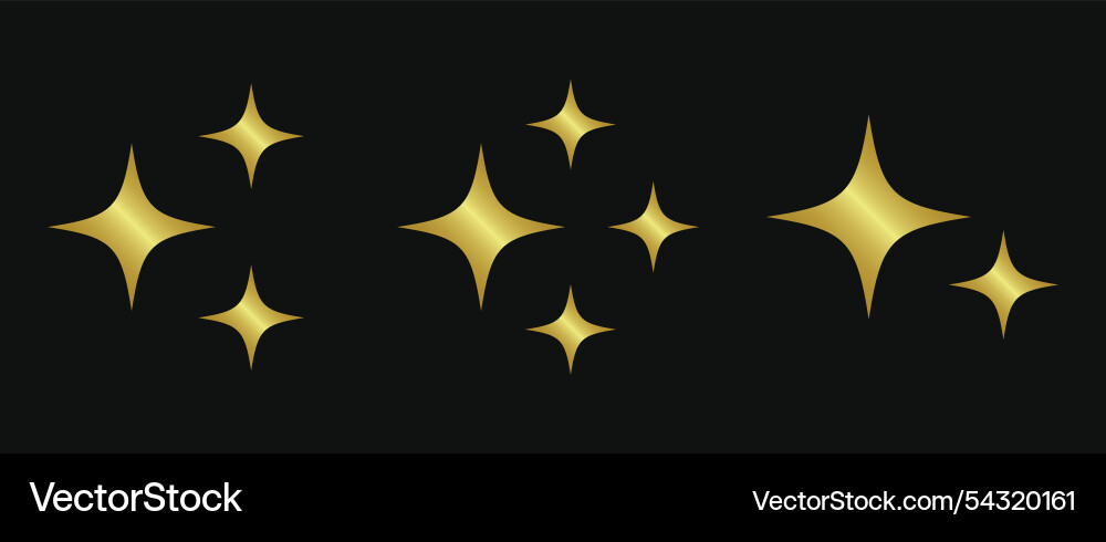 Gold stars shape element collection Royalty Free Vector