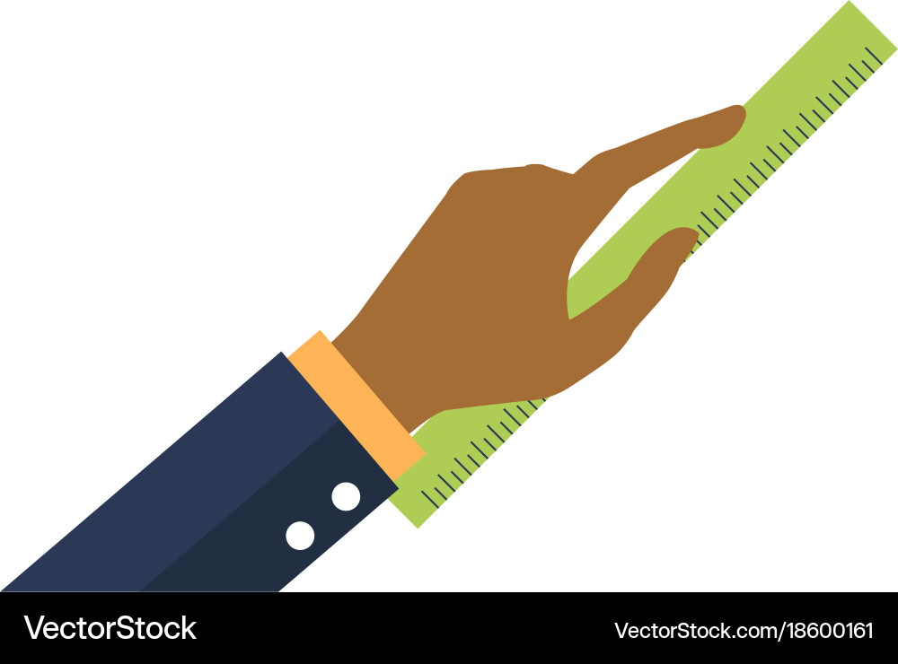 Hand with ruler Royalty Free Vector Image - VectorStock