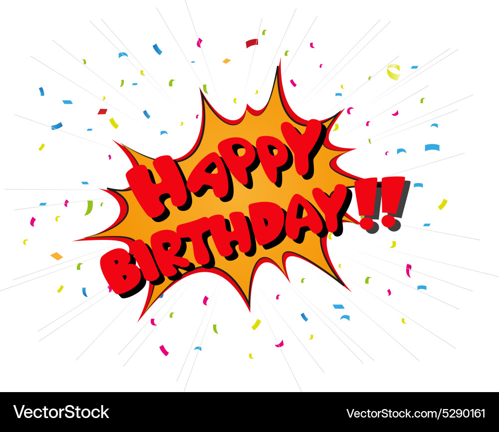 Happy birthday celebration on comic book style Vector Image
