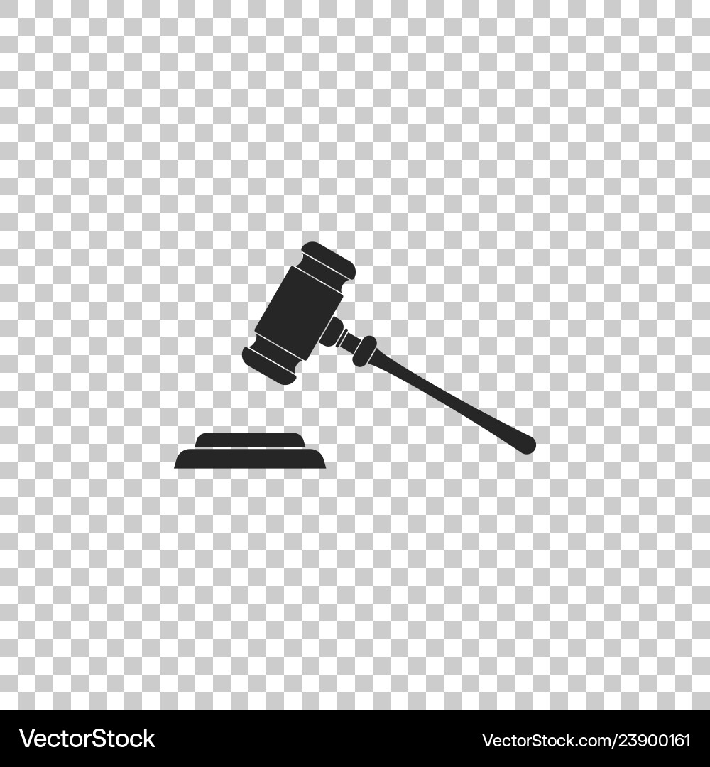 Judge gavel icon on transparent background Vector Image