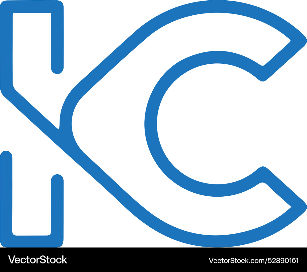 Kc letter logo design template Royalty Free Vector Image