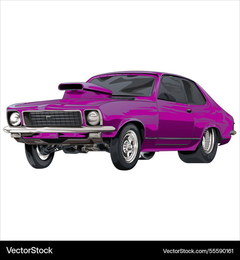 Pink drag racing car with grey strip Royalty Free Vector