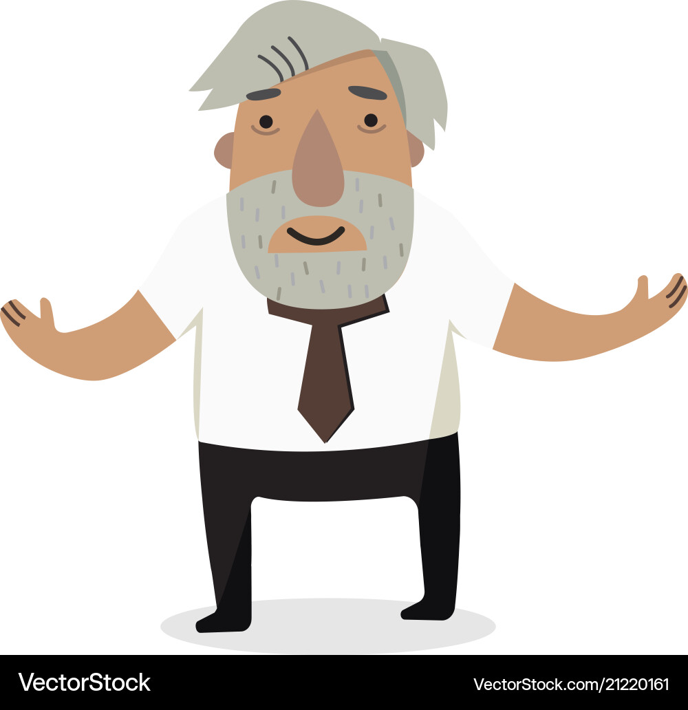 Professor historian cartoon character Royalty Free Vector