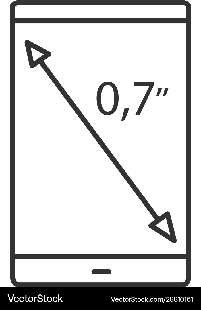 Smartphone screen size linear icon Royalty Free Vector Image