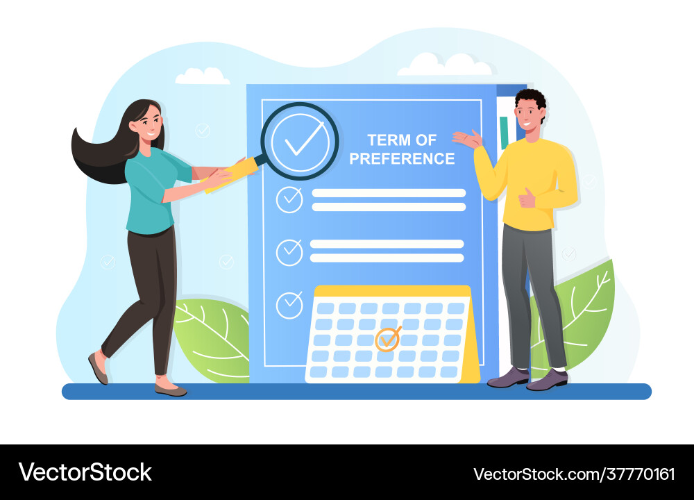 Term reference schedule Royalty Free Vector Image