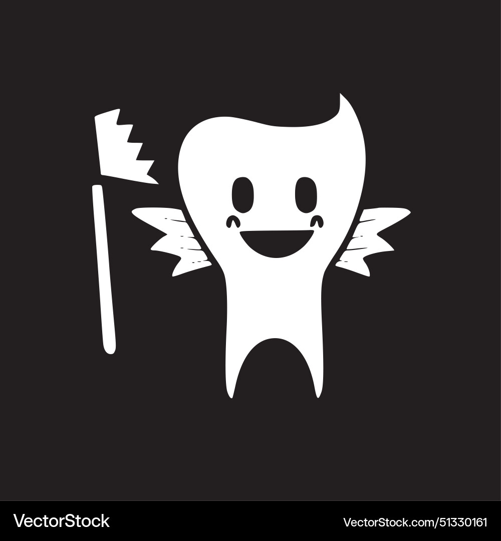 Tooth fairy - minimalist and flat logo Royalty Free Vector