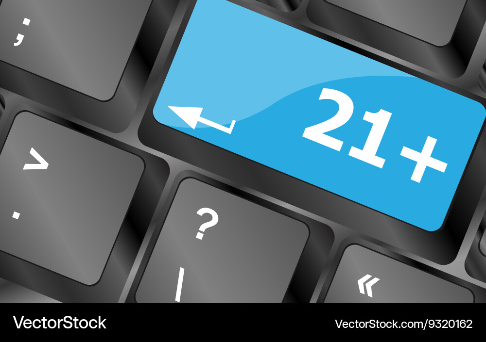 21 plus button on computer keyboard keys Vector Image