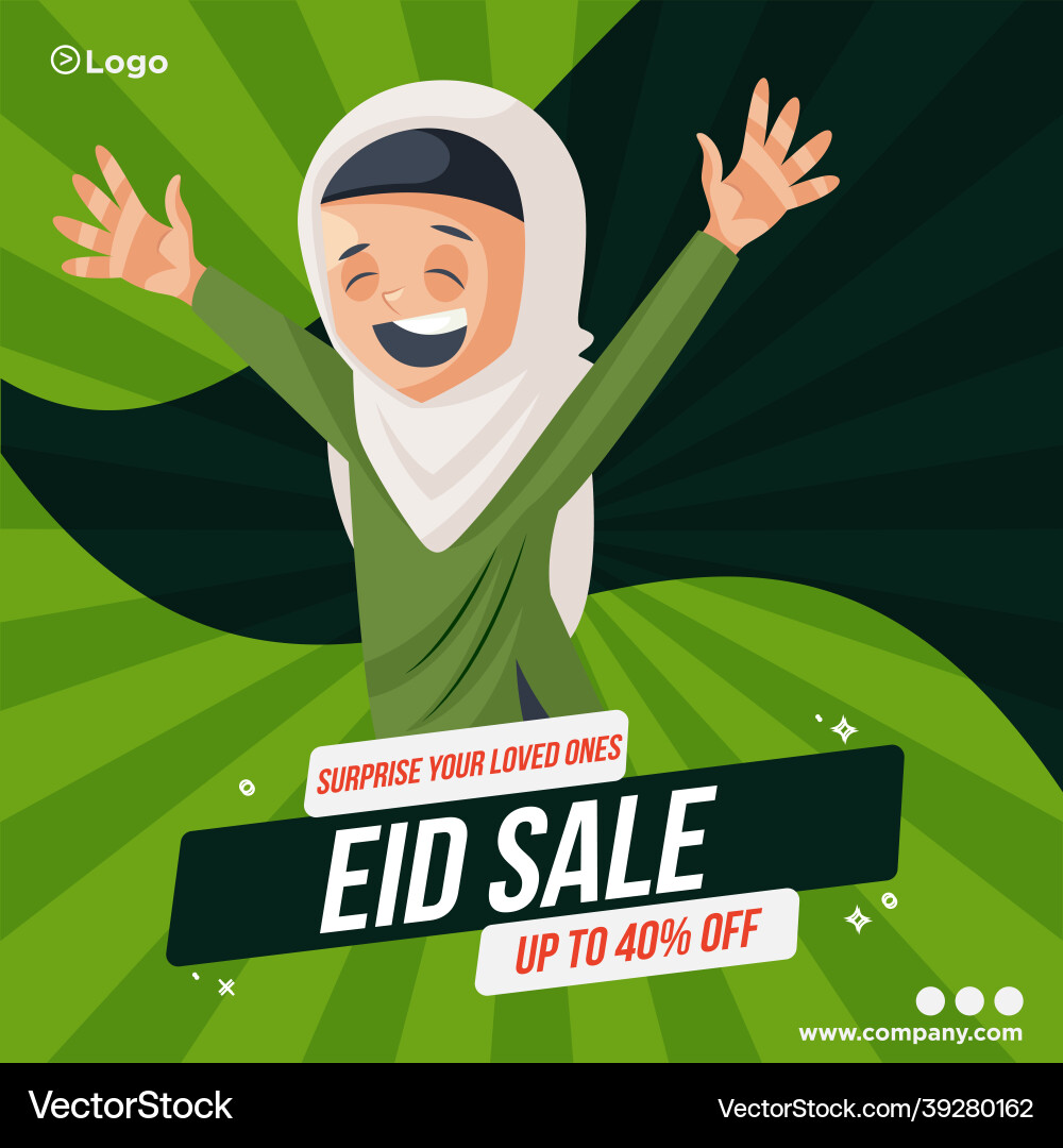 Banner design of eid sale Royalty Free Vector Image