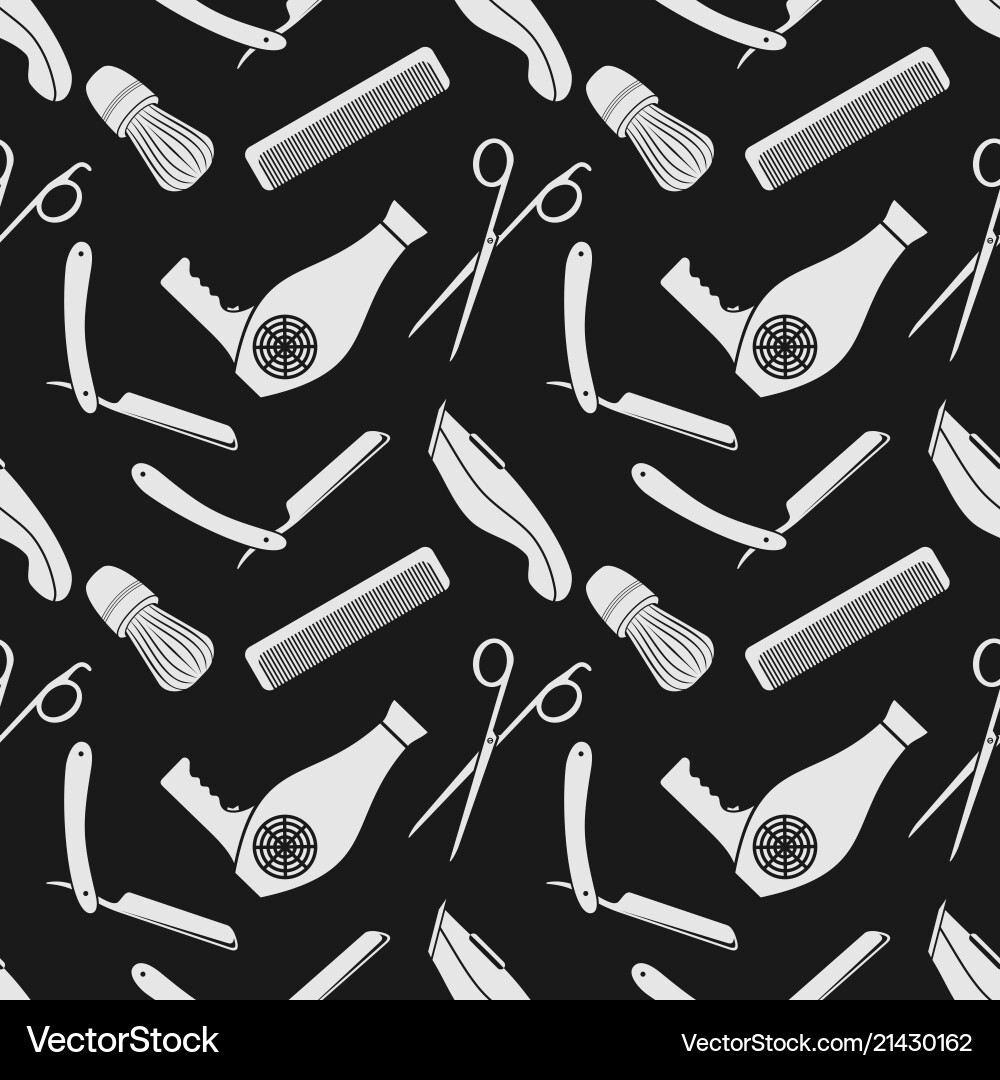 Barber shop background seamless pattern Royalty Free Vector