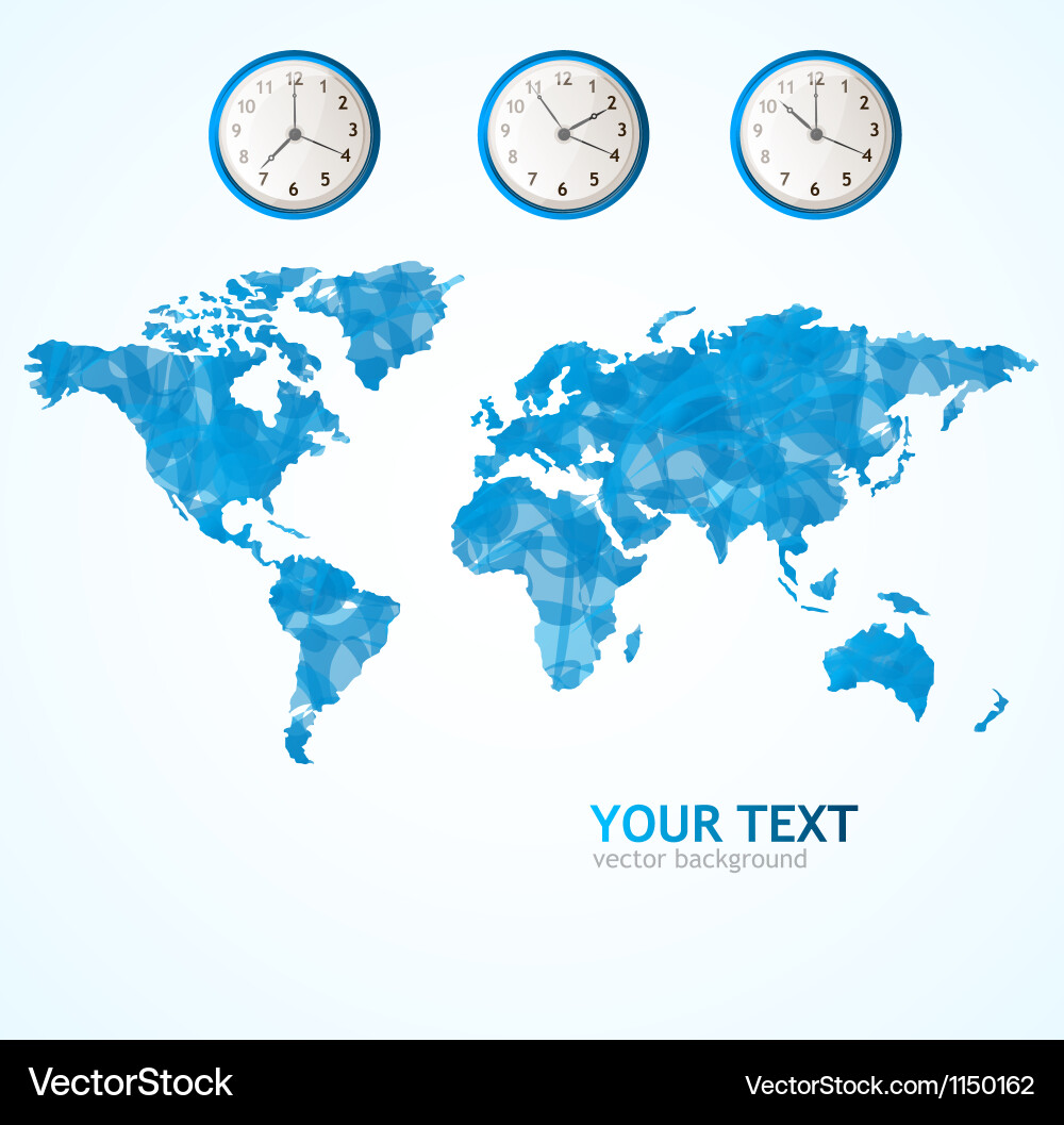 Blue World Map Royalty Free Vector Image - VectorStock