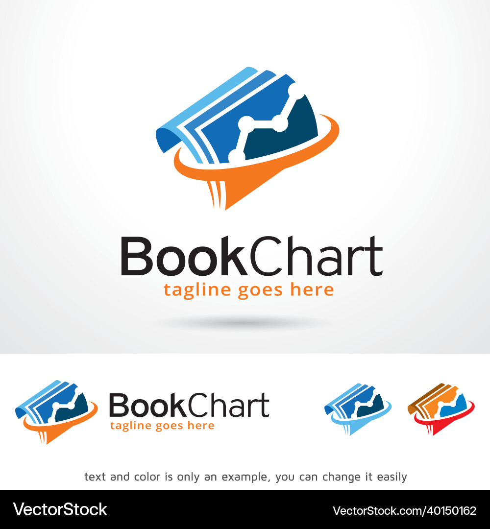 Book chart logo template Royalty Free Vector Image