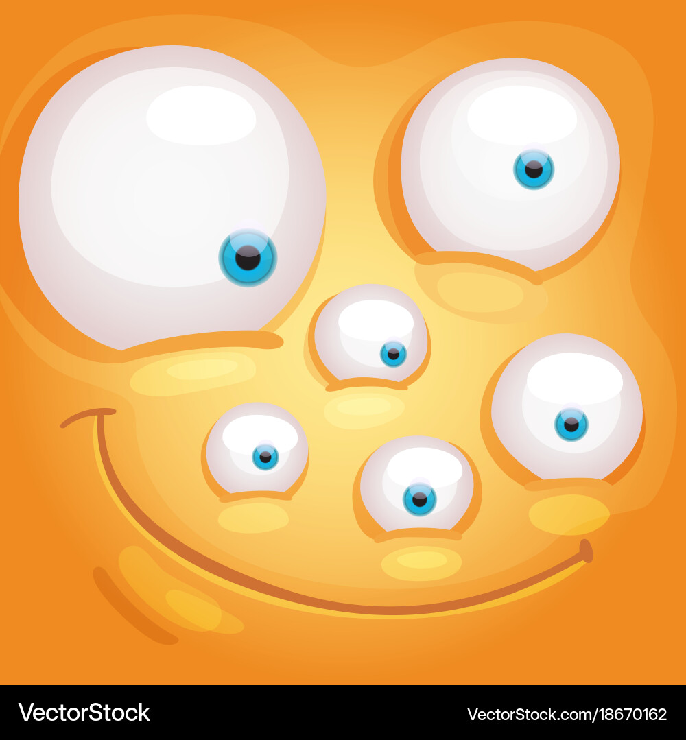 Cartoon monster face Royalty Free Vector Image