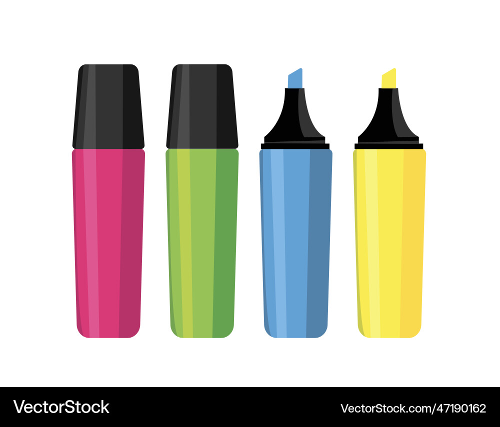 Colorful text highlighters concept Royalty Free Vector Image