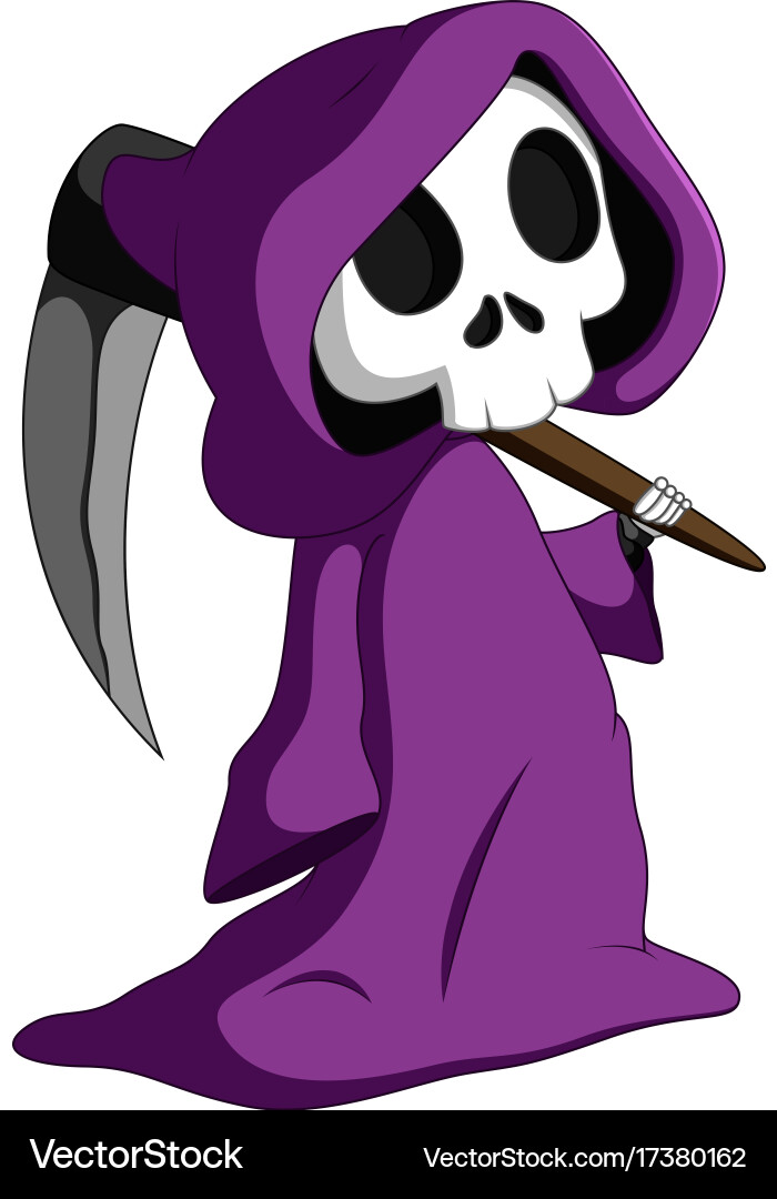 Cute grim reaper Royalty Free Vector Image - VectorStock