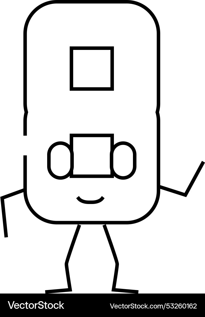 Eight number character line icon Royalty Free Vector Image