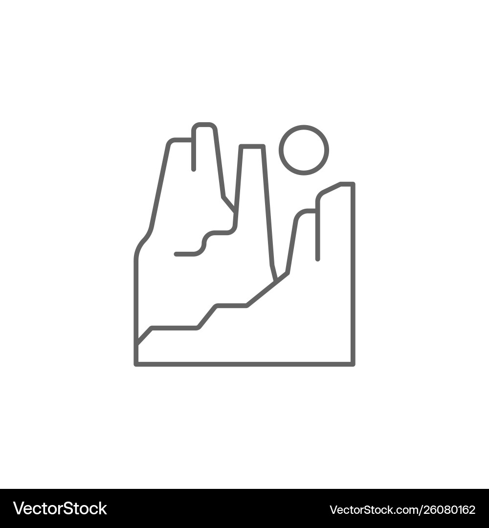 Grand Canyon Outline Icon Royalty Free Vector Image
