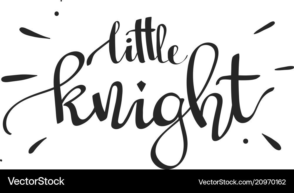 Hand drawn lettering - little knight Royalty Free Vector