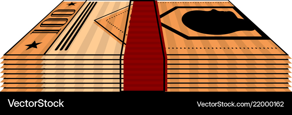 Isolated stack of bills Royalty Free Vector Image