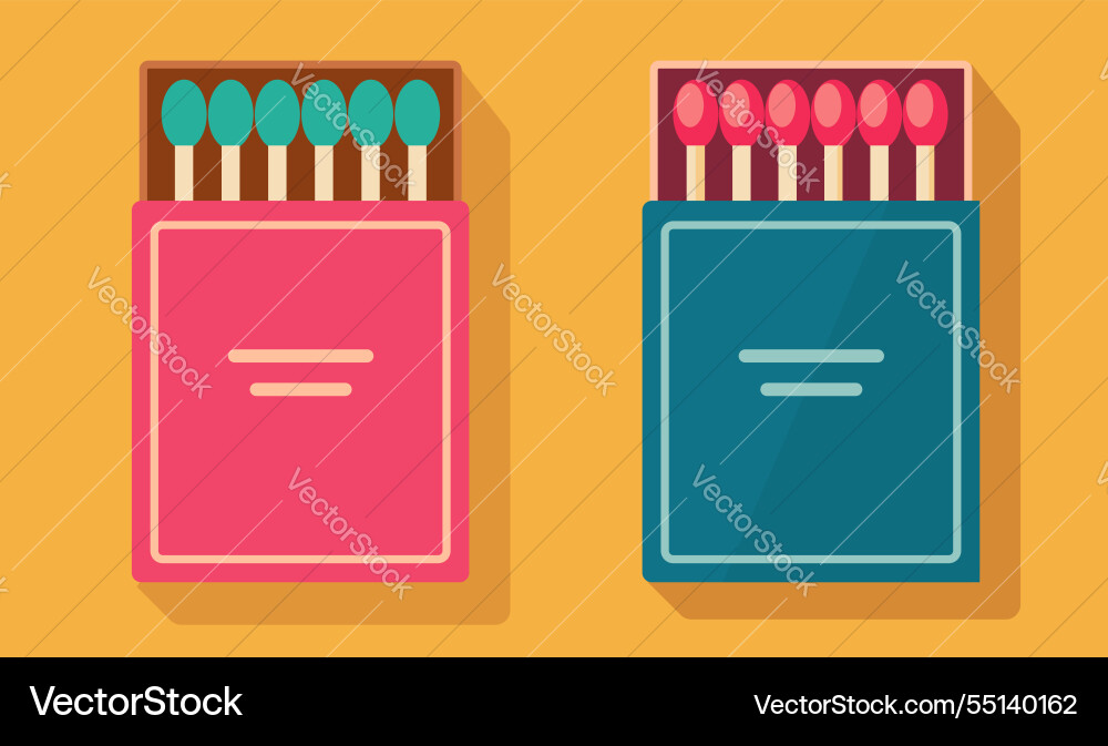 Matchbox flat cartoon icon modern graphic set Vector Image