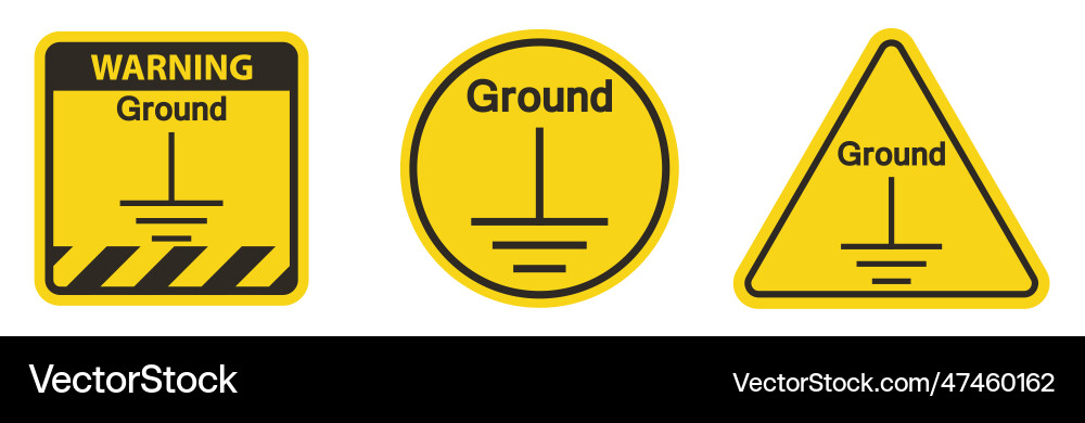 Protective earth ground symbol sign isolate Vector Image