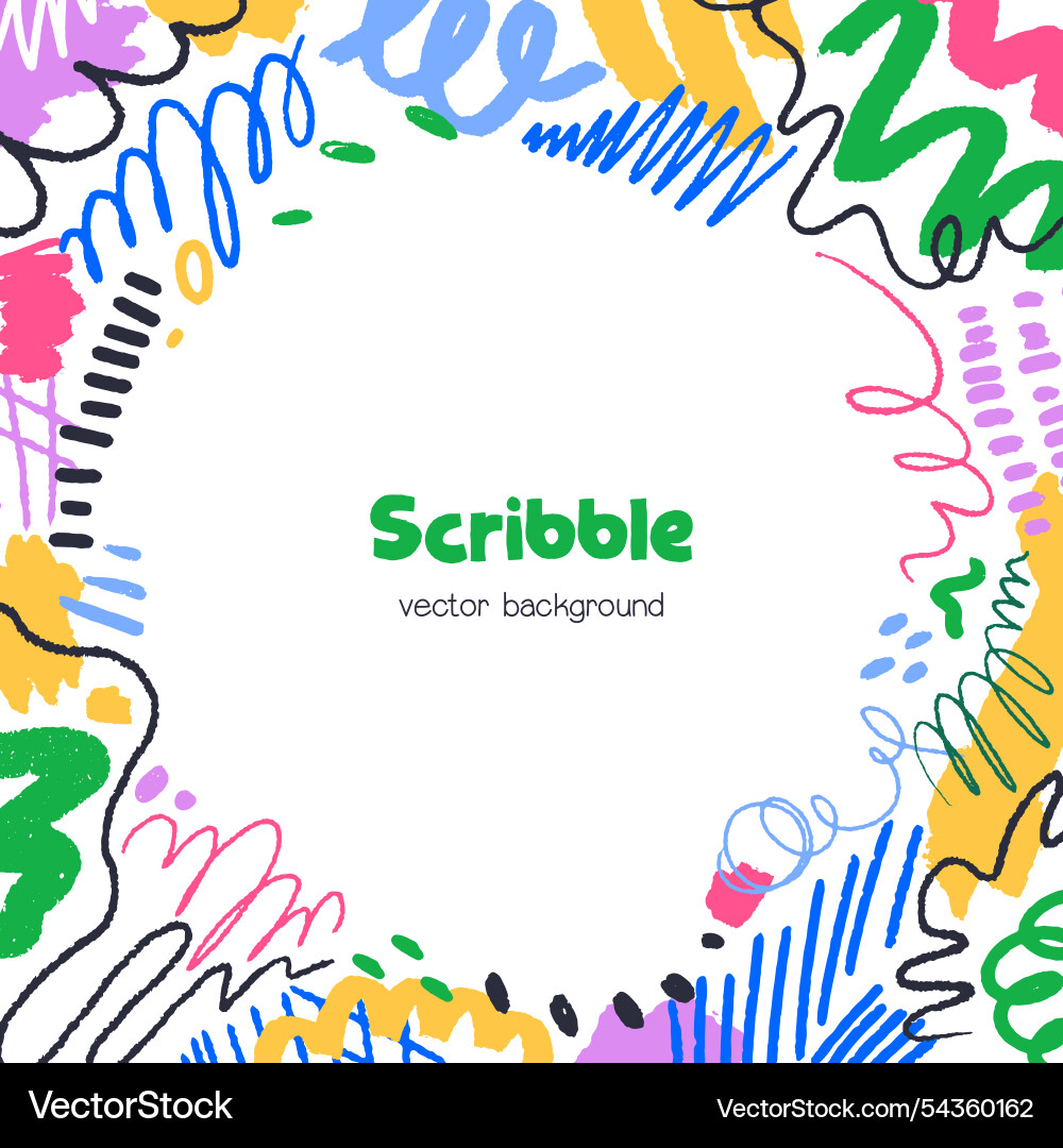 Scribble doodle framed background design Vector Image