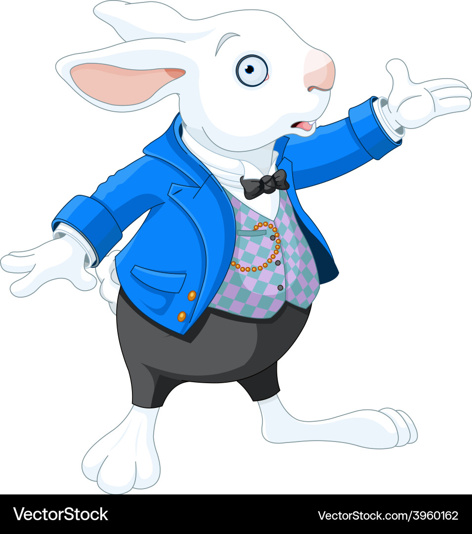 White rabbit Royalty Free Vector Image - VectorStock