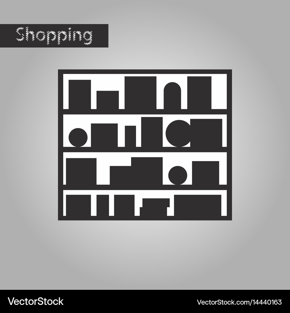 Black and white style icon bookshelf Royalty Free Vector