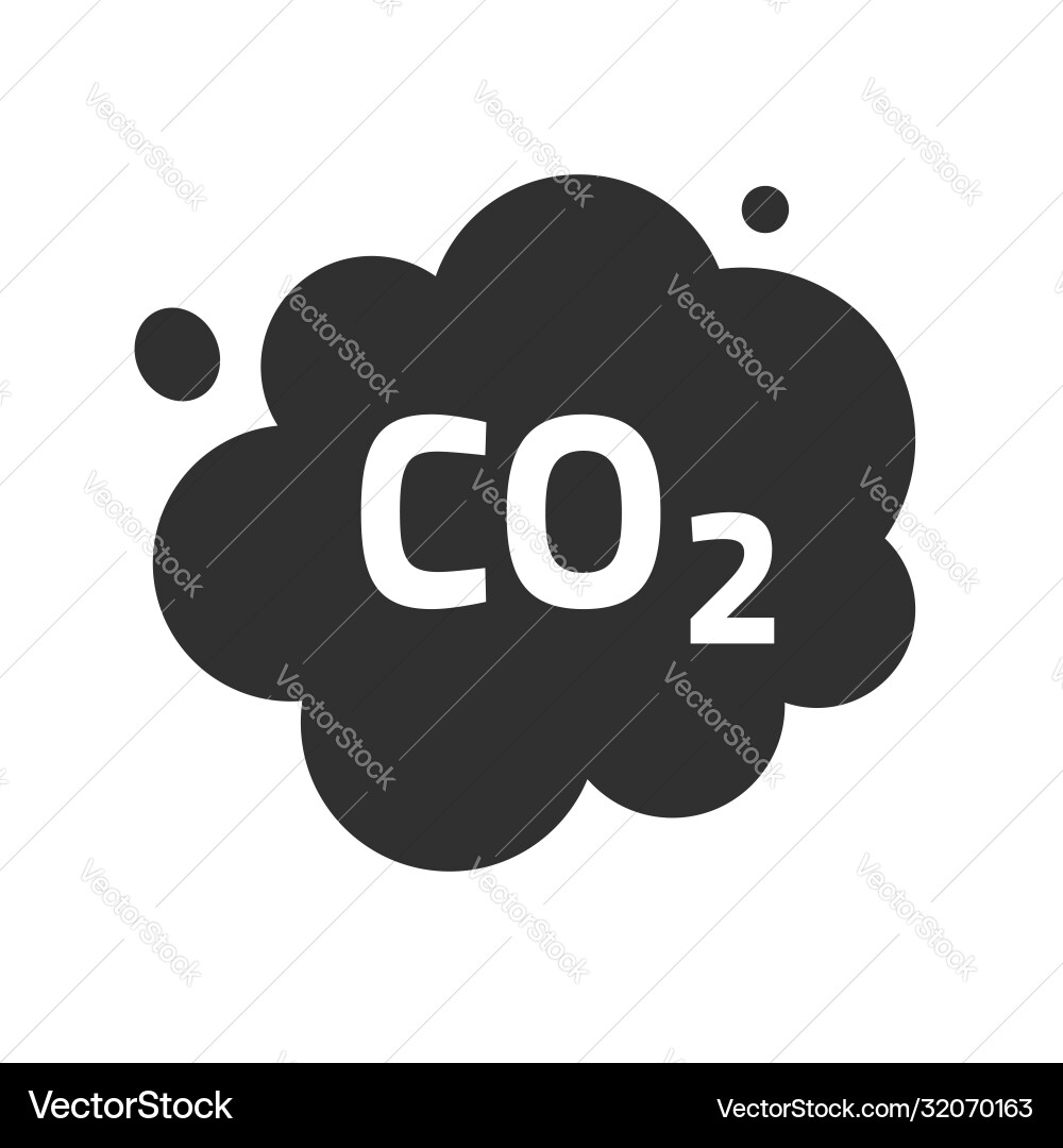 Carbon co2 pollution emission cloud icon Vector Image