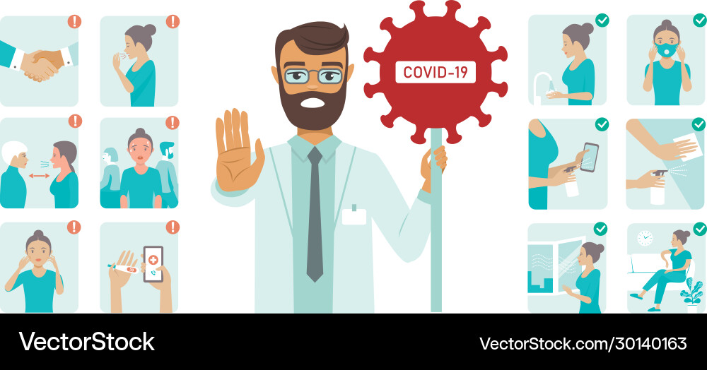 Coronavirus Protection: Stop the Spread Royalty Free Vector