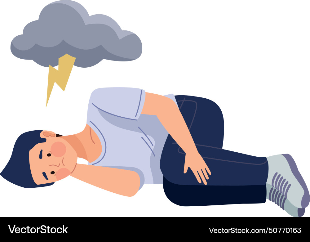 Depression man expression Royalty Free Vector Image