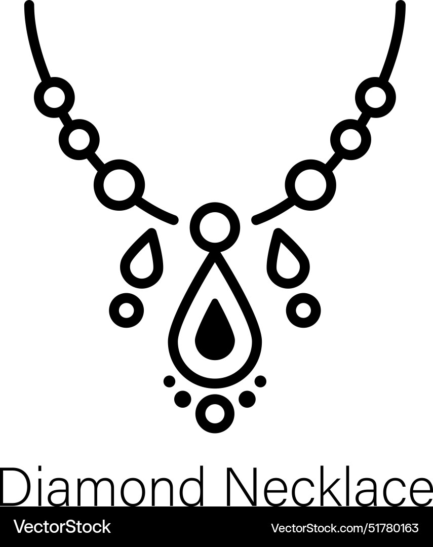 Diamond necklace Royalty Free Vector Image - VectorStock