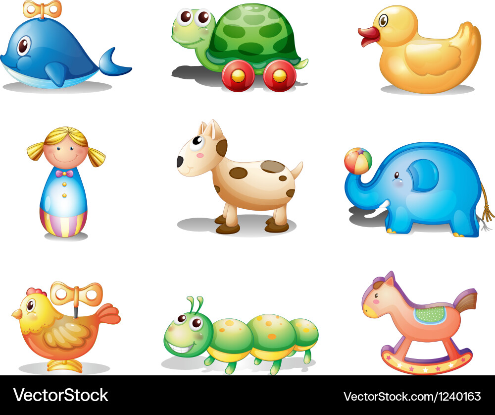 Different toys for kids Royalty Free Vector Image