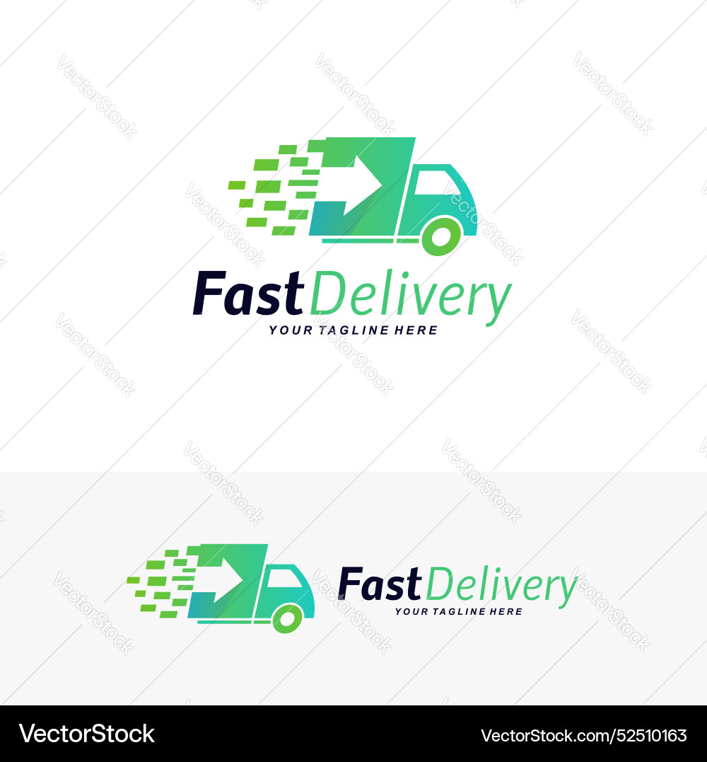 Fast delivery logo design concept Royalty Free Vector Image