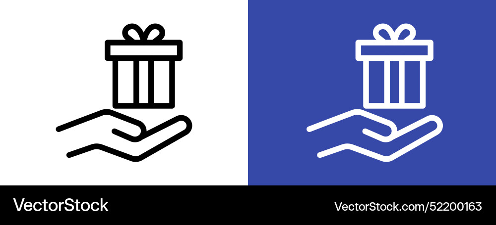 Free gift icon logo sign set outline Royalty Free Vector