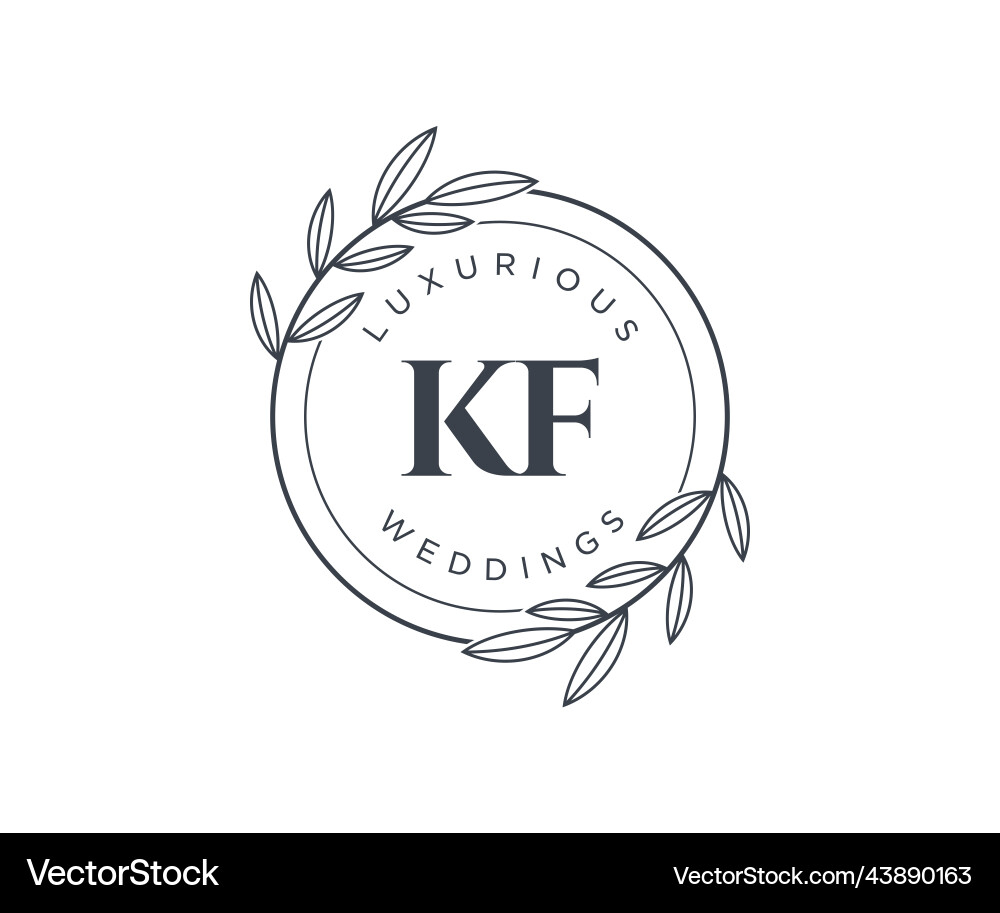 Kf initials letter wedding monogram logos Vector Image