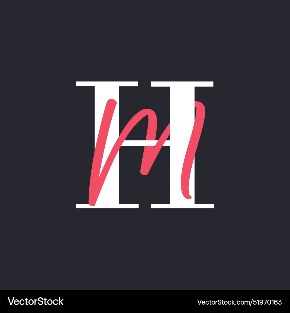 Letter hm logo perfectly blended initials Vector Image