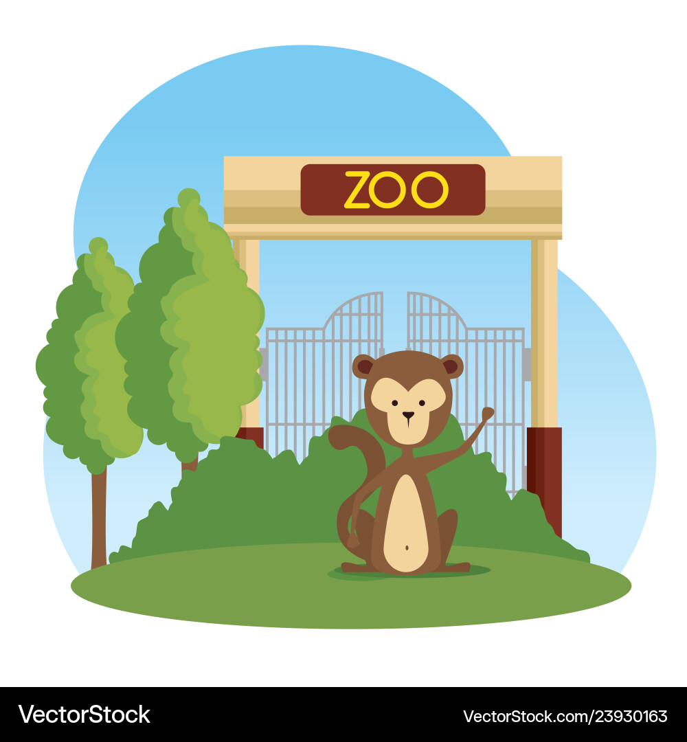 Monkey wild animal in the zoo reserve Royalty Free Vector