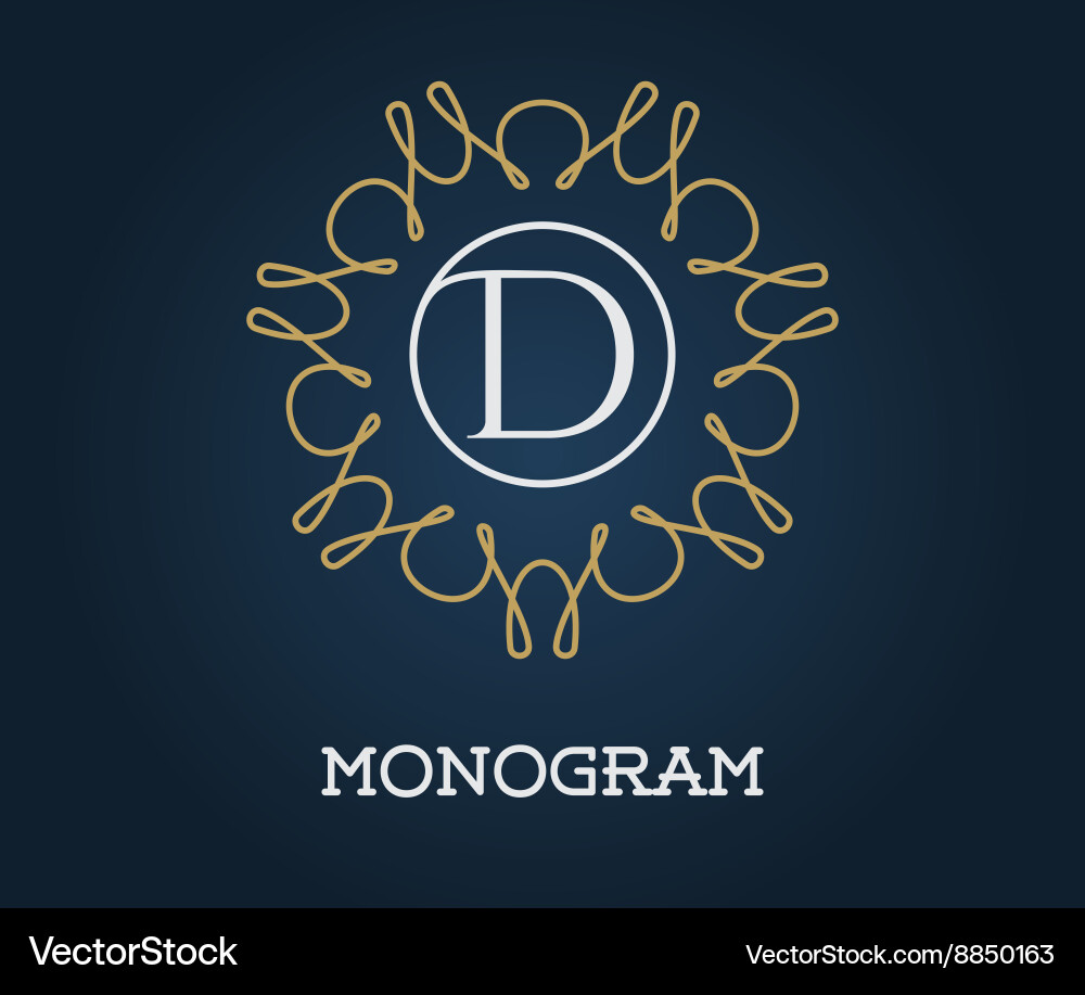 Monogram design template with letter premium Vector Image
