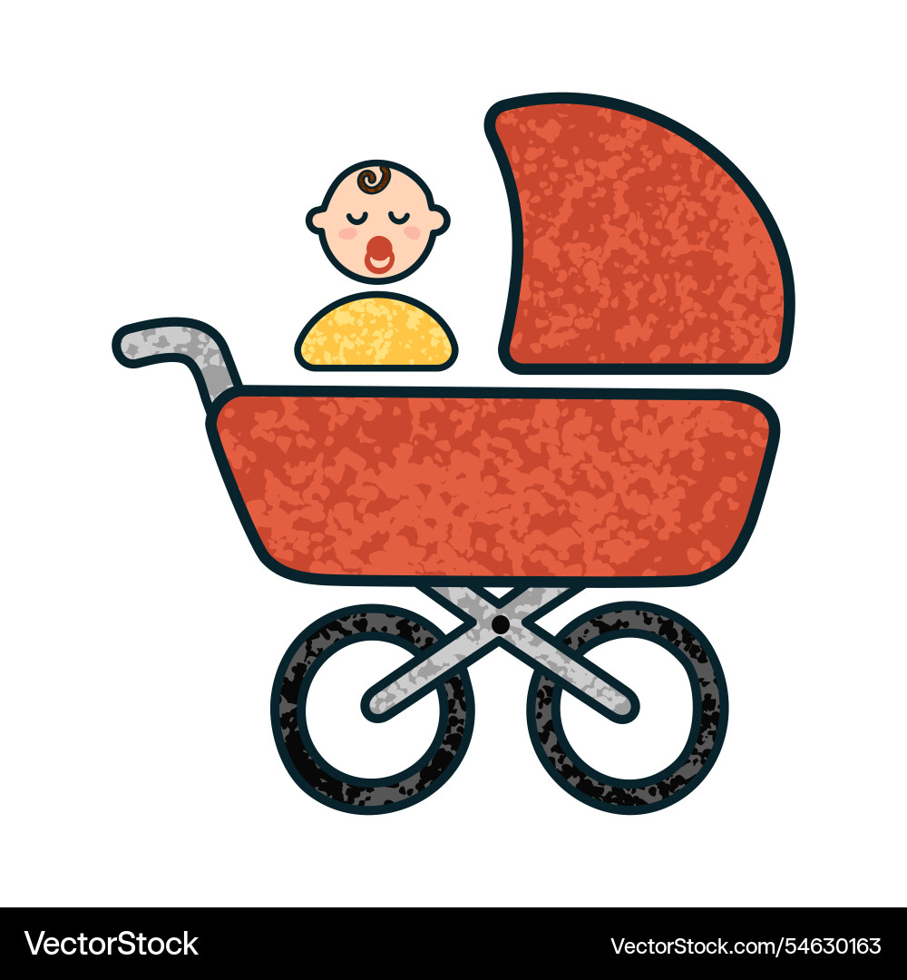 Of newborn in a stroller Royalty Free Vector Image