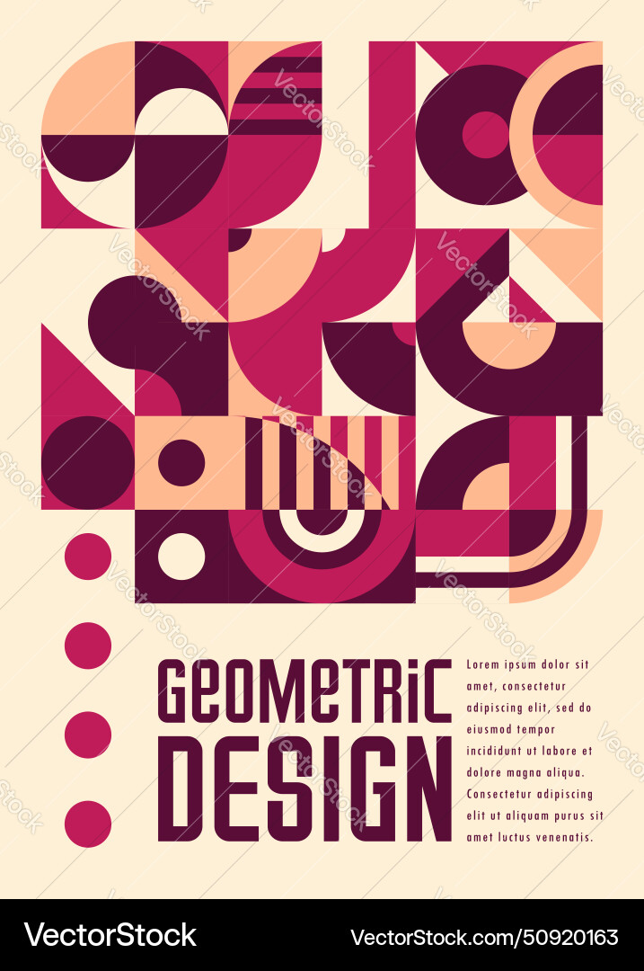 Purple modern abstract geometric pattern poster Vector Image